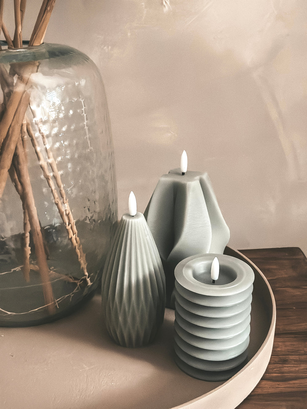 OVAAL/KEGEL HOOG LEDKAARS OLIJFGROEN - AB